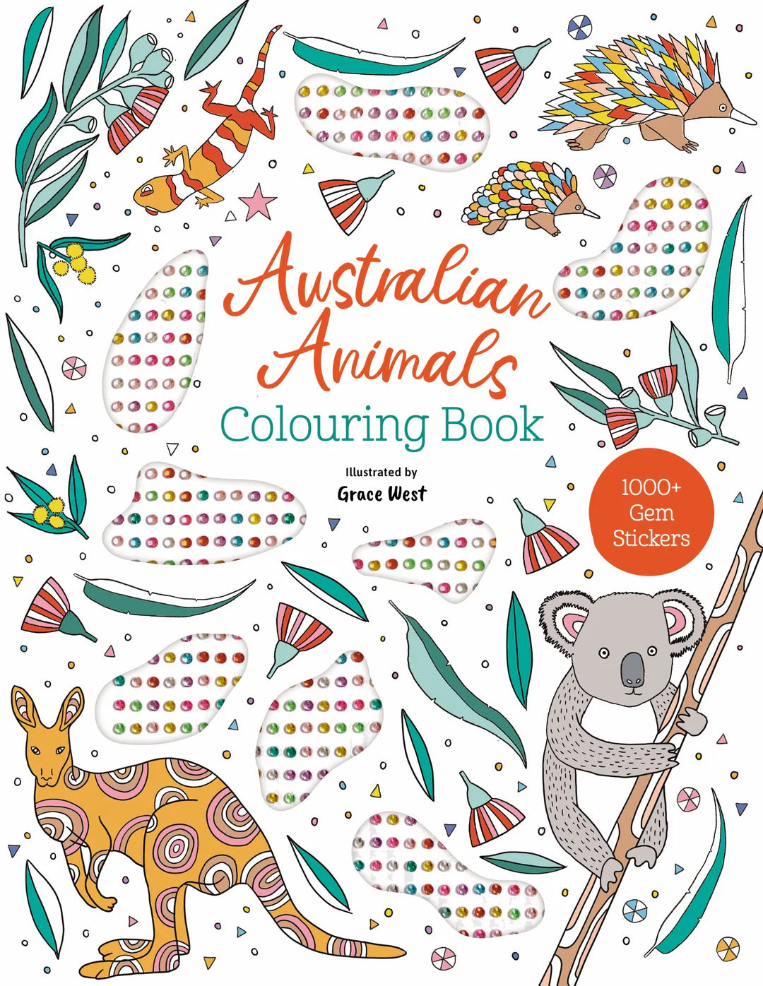 Australian Animals Colouring Book 1000 gem stickers – Peekaboo Kidz Clare